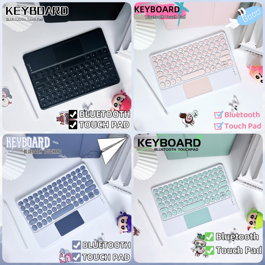 Thai Bluetooth Keyboard with Touch Pad คีย์บอร์ดไร้สาย ไทย/อังกฤษ ...