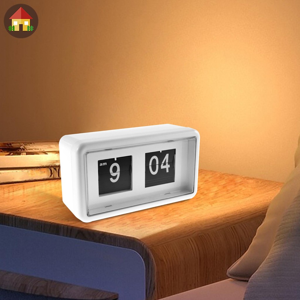 Flip Desk Clock Digital Auto Flip Clock Vintage Table Clock แบตเตอรี่ ...