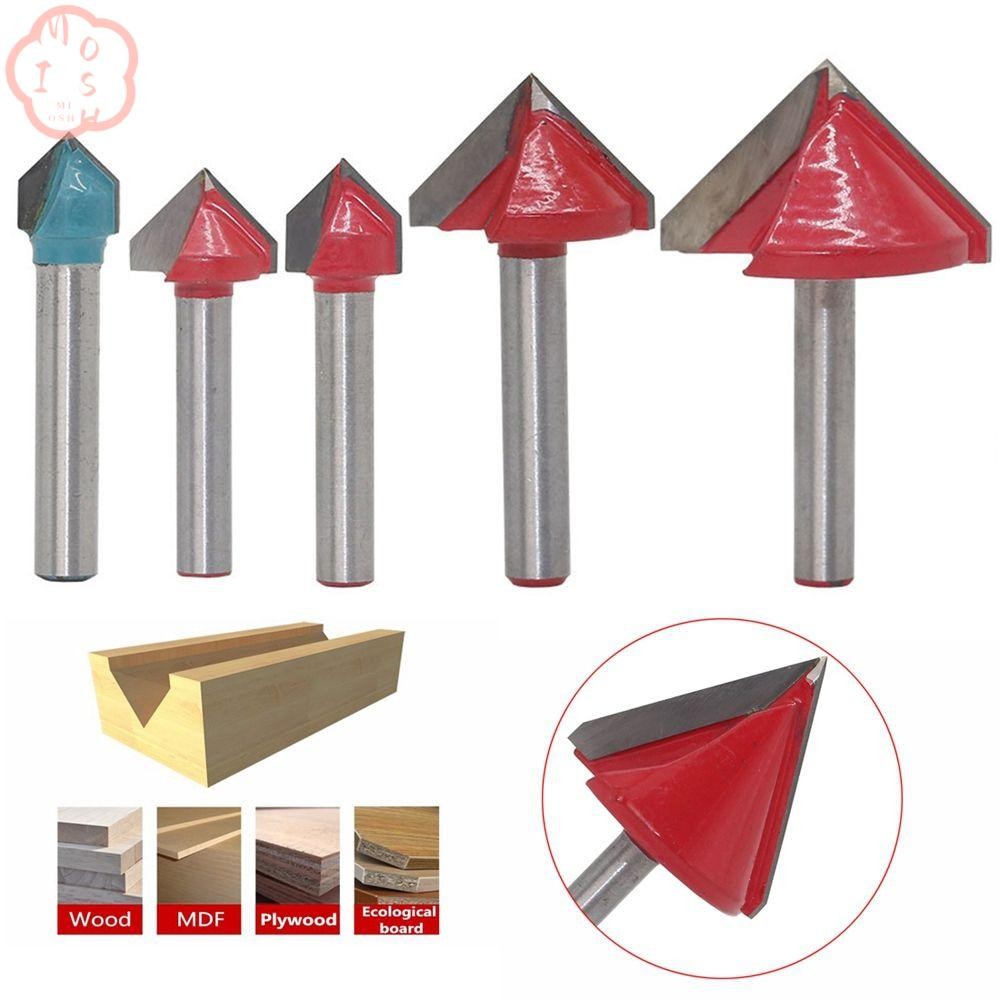 MIOSHOP 1 ชิ้น 6 มิลลิเมตร V Bits 60/90/120/150 องศา End Mill ไม้ ...