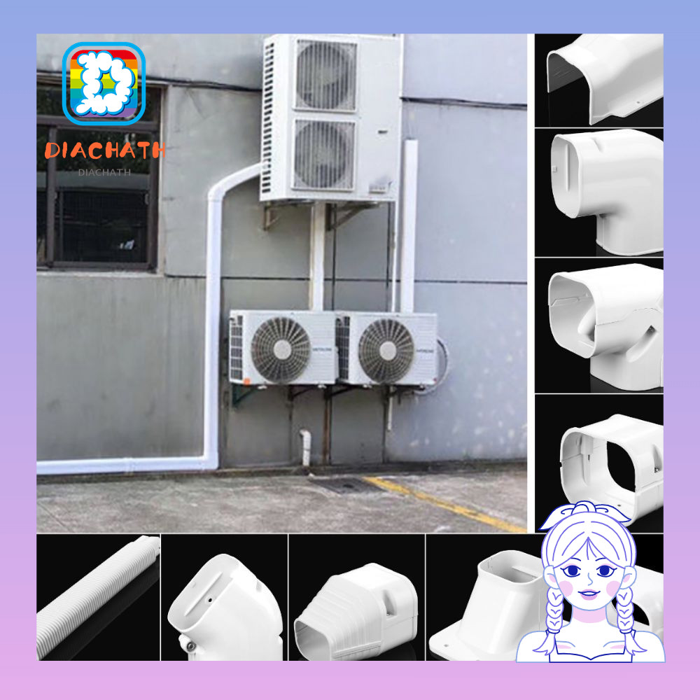 DICHATH Air Cond Lineset Cover System, 75*65 มม. สีขาว Coupling End Cap ...