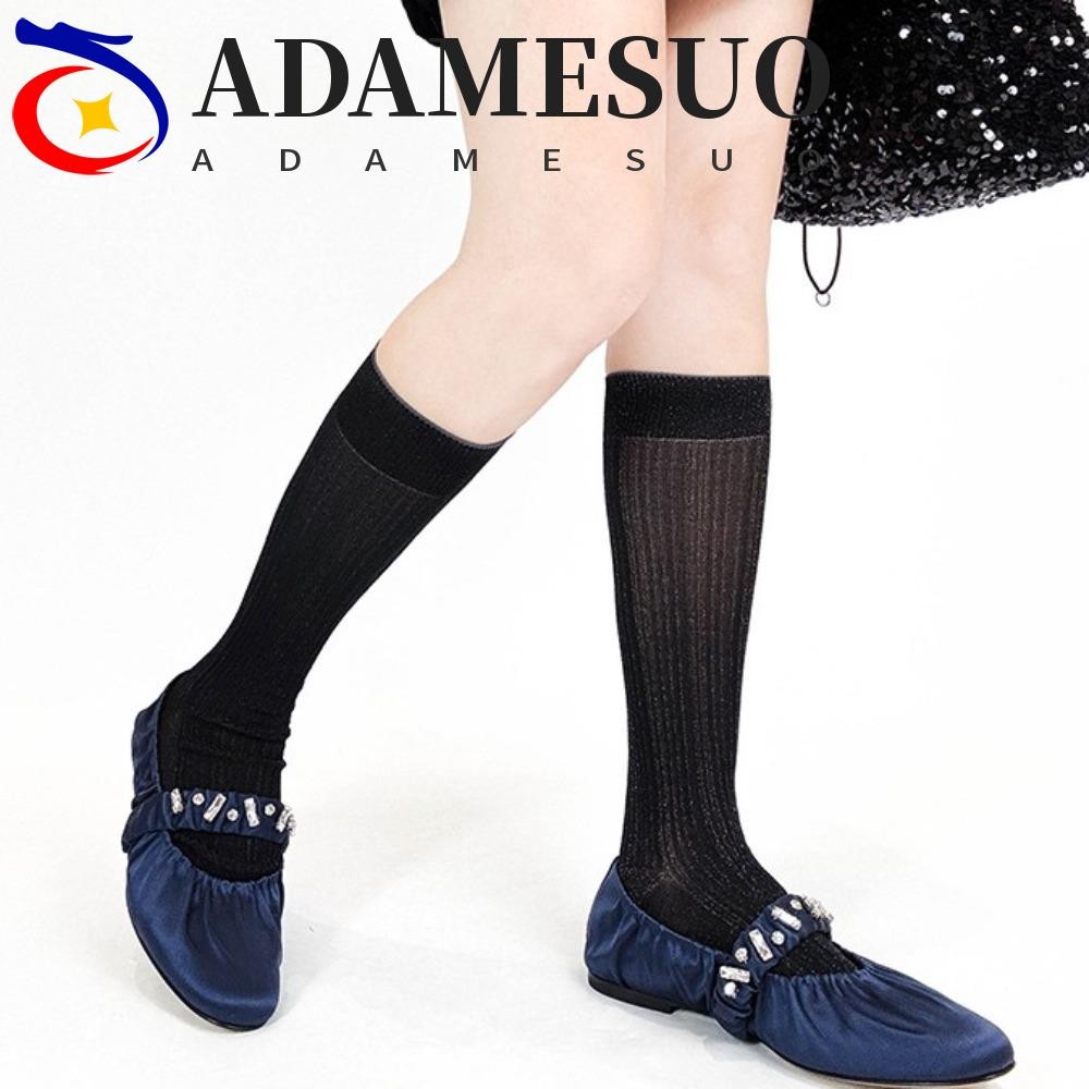 ถุงเท้าลูกวัว ADAMESUO แบบยาวผ้าไหมน้ำแข็งบางเฉียบ สไตล์ญี่ปุ่นสำหรับJK/Lolita ระบายอากาศดีและมี ...