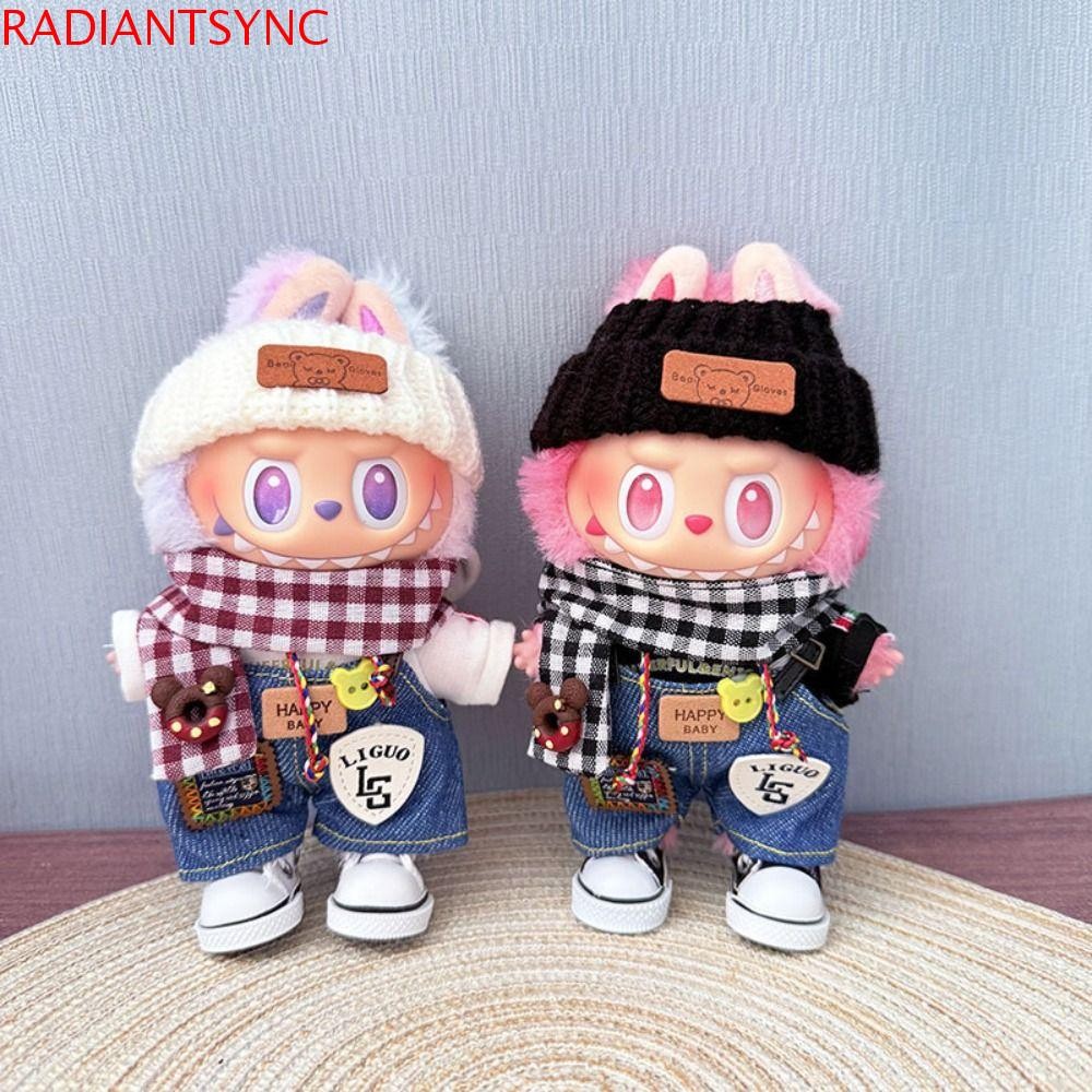 RADIANTSYNC Labubu ตุ๊กตา Plush เสื้อผ้า, Handmade Happy Pizza ชุด Labubu ตุ๊กตาผ้า, ของเล่น ...