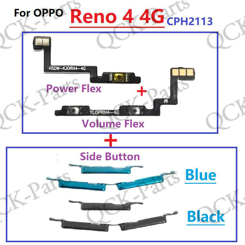 สําหรับ OPPO Reno 4 4G CPH2113 ปุ่มด้านข้างปริมาณพลังงาน Flex Cable ...