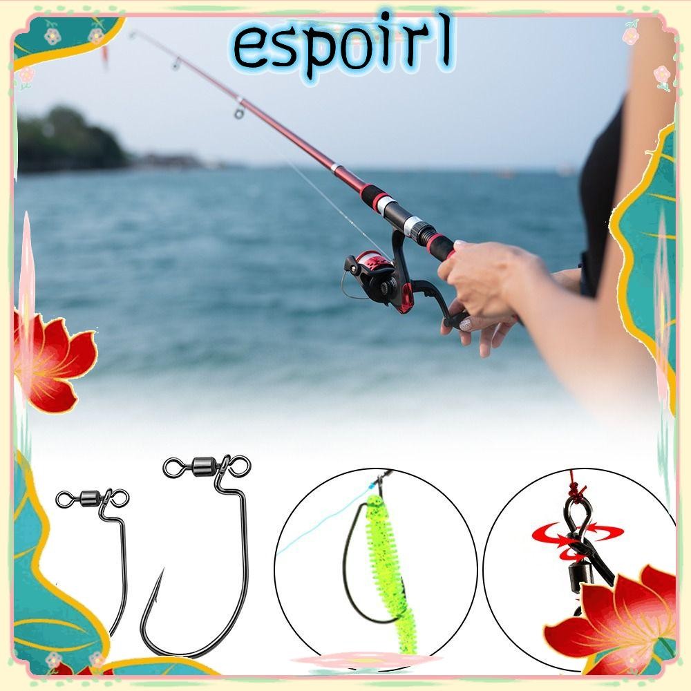 ESPOIR 10 ชิ้น Spin Drop Shot Hooks เปิดหมุนกว้าง พร้อมตะขอพกพาสำหรับตก ...