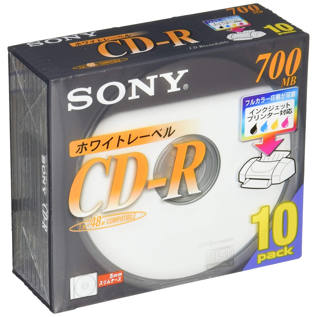 Sony CD-R Media 1-48x Speed 5mm Case 10-Pack | Shopee Thailand