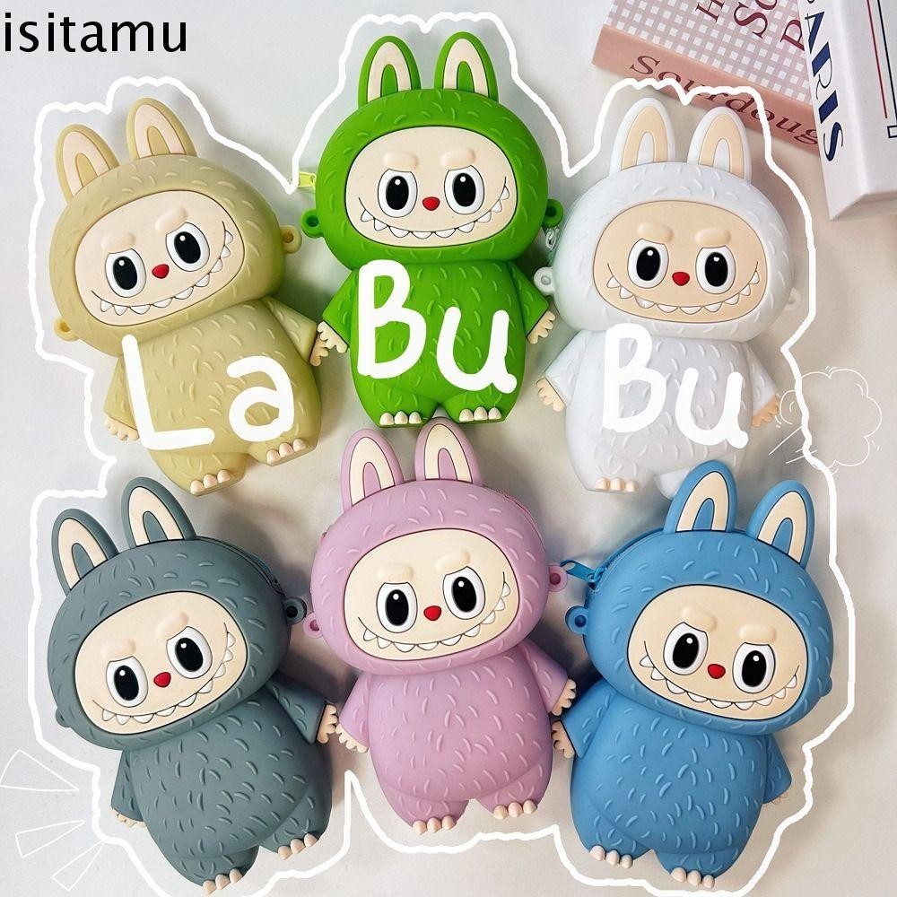 Isitaft Labubu กระเป๋าสะพายข้าง, กระเป๋าใส่เหรียญซิลิโคนตุ๊กตา Labubu ...