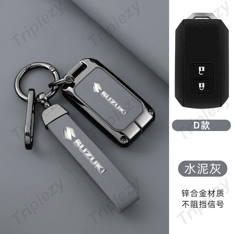 สังกะสีอัลลอยด์หนังแท้ Remote Keyless กุญแจรถสําหรับ Suzuki Swift Jimny ...