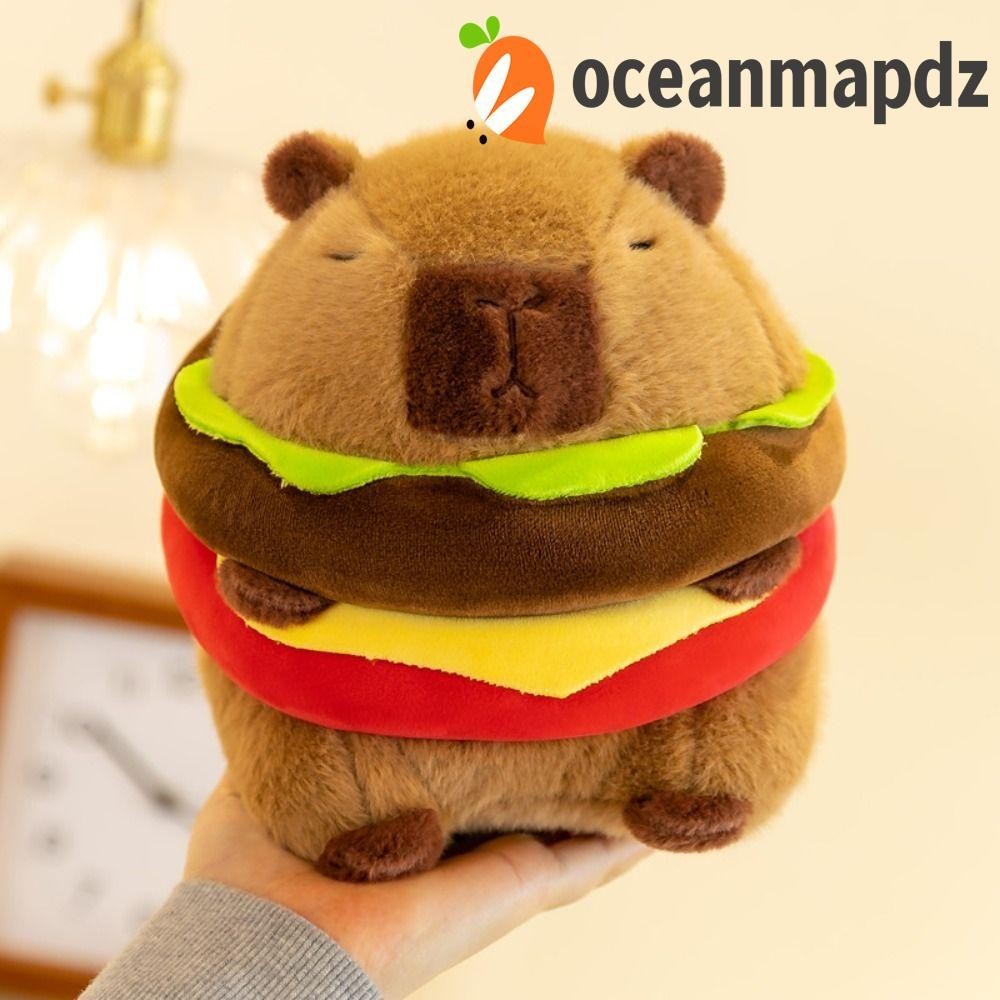 Oceanmapdz Capybara แฮมเบอร์เกอร์ของเล่นตุ๊กตา, Capybara ปุยตุ๊กตา Capybara ของเล่น, หมอนนอน ...