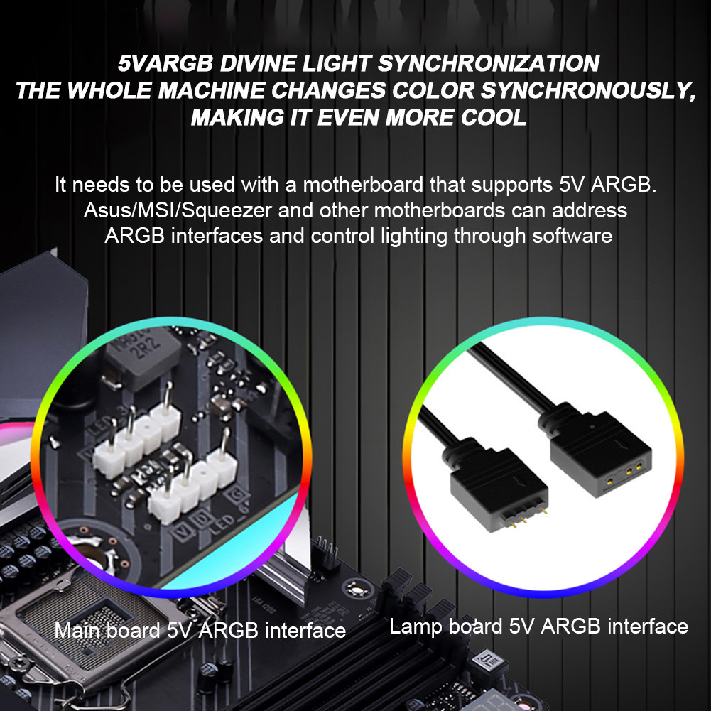 5v 3Pin ARGB Sync PC Cables 8Pin 24Pin PSU RGB Cable Extensions แถบไฟ ...