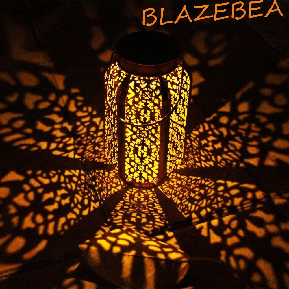 Blazebea ไฟ Led พลังงานแสงอาทิตย์, ศิลปะเหล็ก Retro พลังงานแสงอาทิตย์แขวนโคมไฟ, ตกแต่งสนามหญ้า ...