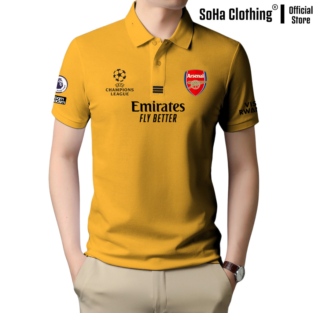 SoHa Clothing เสื้อโปโลผู้ชาย เสื้อสโมสรฟุตบอลอาร์เซนอล สไตล์สปอร์ต ...