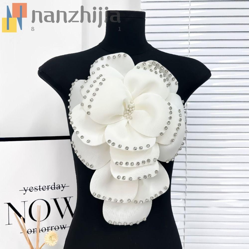Nanzhijia เสื้อผ้าแพทช์, ไข่มุกพร้อมขา 三维 Multi-layer ดอกไม้ Appliques, ชุดอุปกรณ์เสริมที่ถอดออก ...