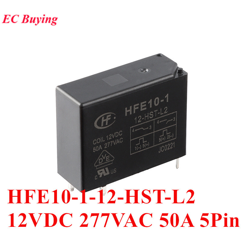 5 ชิ้น/1 ชิ้น HFE10 รีเลย์ HFE10-1 12-HST-L2 12VDC DC 12V 50A 277VAC 5Pin ปกติเปิดไม่มีสวิทช์ ...