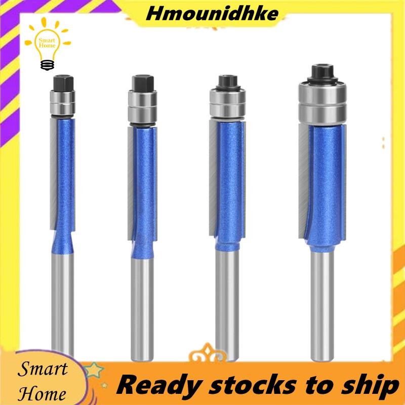 [Hmou]4 ชิ้นแบริ่งคู่ Flush Mill 6.35 มม.Shank Milling Cutter Flush ...
