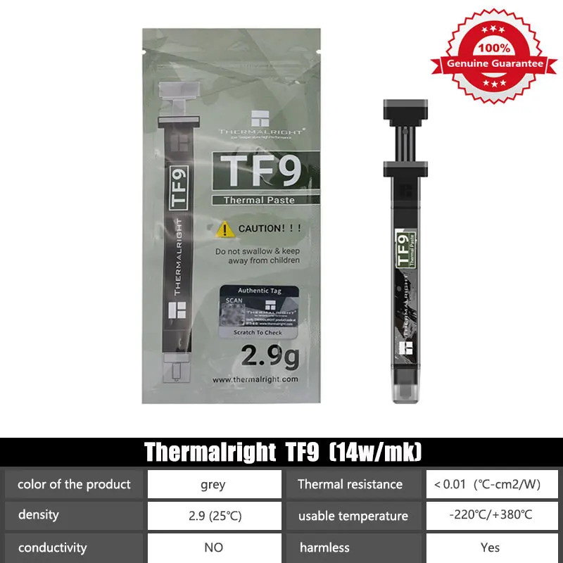 Thermalright TF9 2.9g จาระบีความร้อน CPU Thermal Paste กราฟิกการ์ด GPU ...