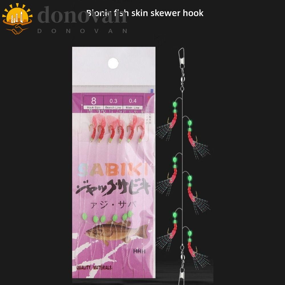 Donvan 6 ชิ้น/เซ็ต Sabiki Rigs, Golden Hooks เหยื่อทะเลตกปลา String ...