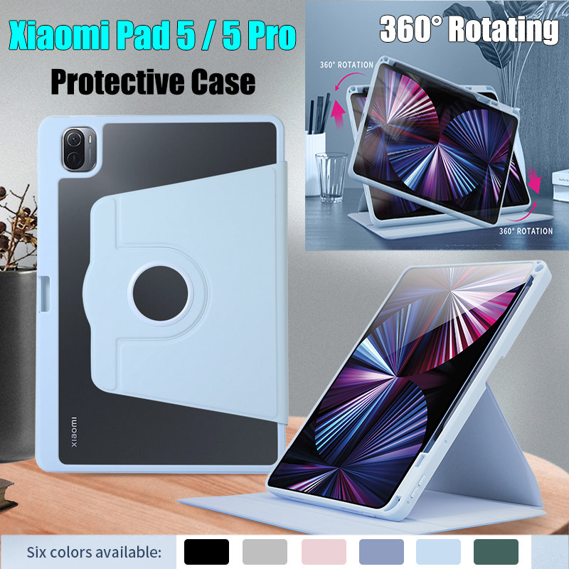 สําหรับ Xiaomi Pad 5 Pro 5G (2021) 11.0 นิ้ว Mi Pad5 21051182G แฟชั่น 360° เคสอะคริลิคใส ฝาพับ ...
