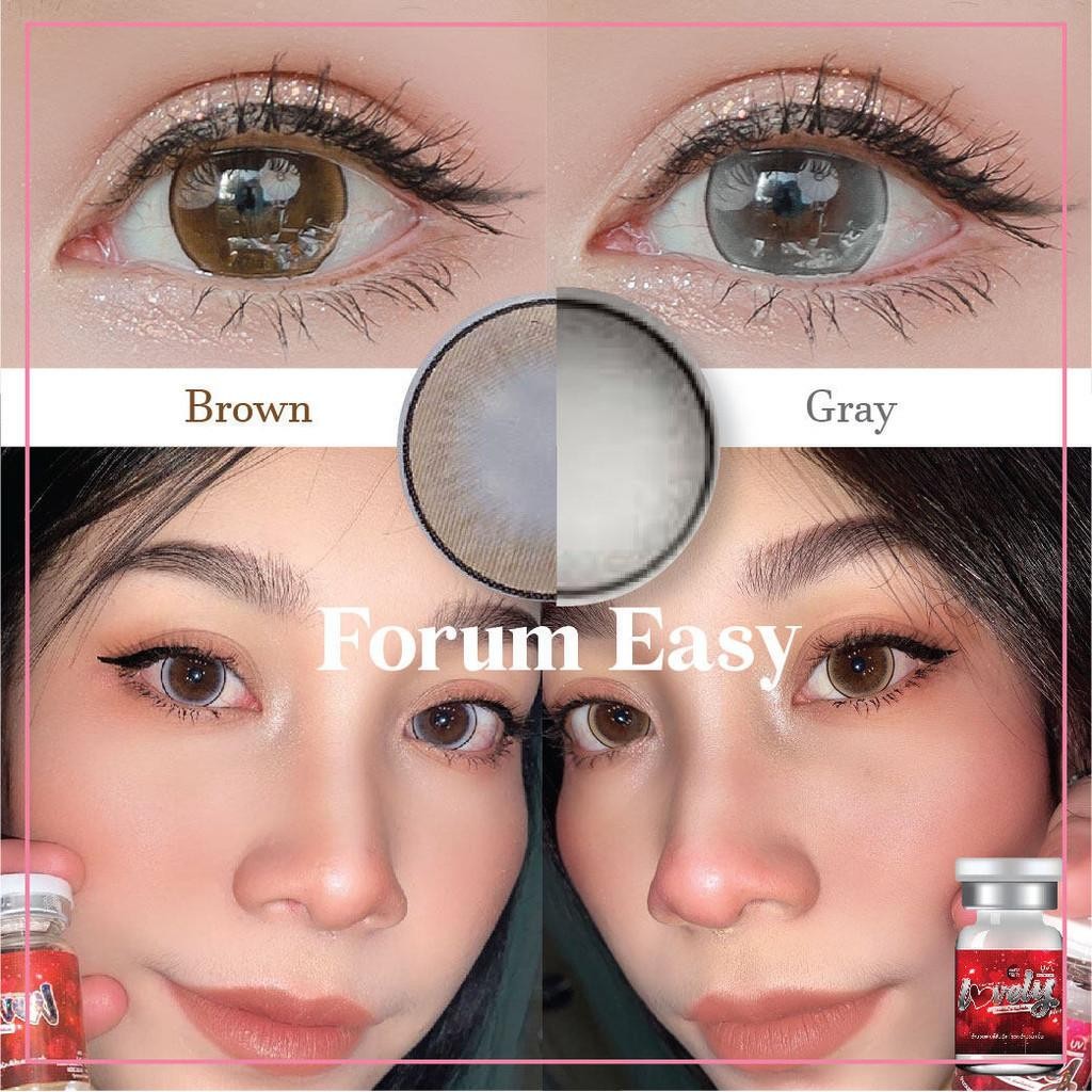 คอนแทคเลนส์[บิ๊กอาย] Forum Easy Brown / Gray (Lovelylens) ☁️ มี อย.ไทย ...