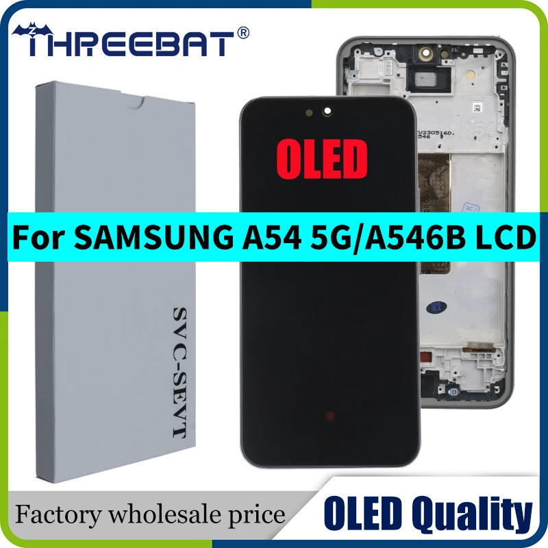 ขนาดใหม่จอแสดงผล OLED สําหรับ Samsung A54 5G A546B A546E A546U Pantala ...