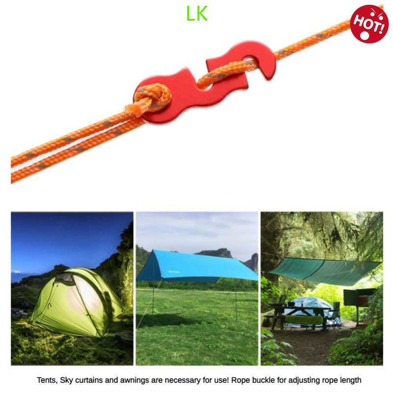 ชุด Guy Line Tensioners 10 ชิ้น ปรับสายไฟอลูมิเนียม อุปกรณ์หัวเข็มขัด ...