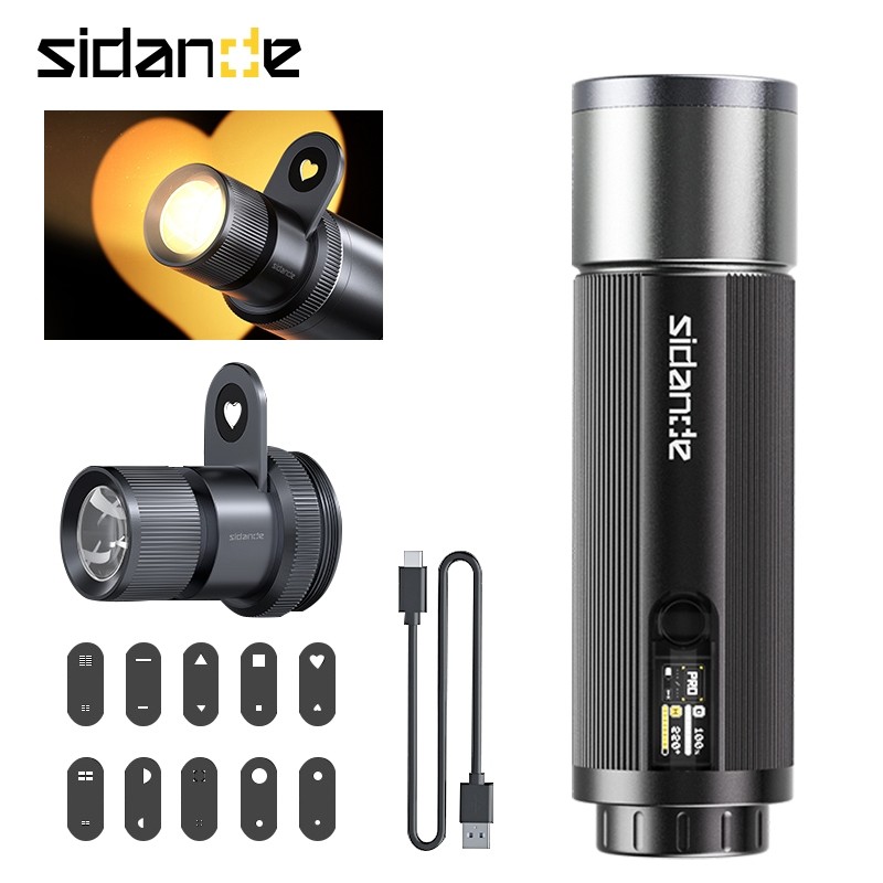 ไฟฉาย Sidade-rgb PRO 12W, 3500-7000k แบตเตอรี่ 9000mAh ในตัว 150-Minute Runtime Full Power ...