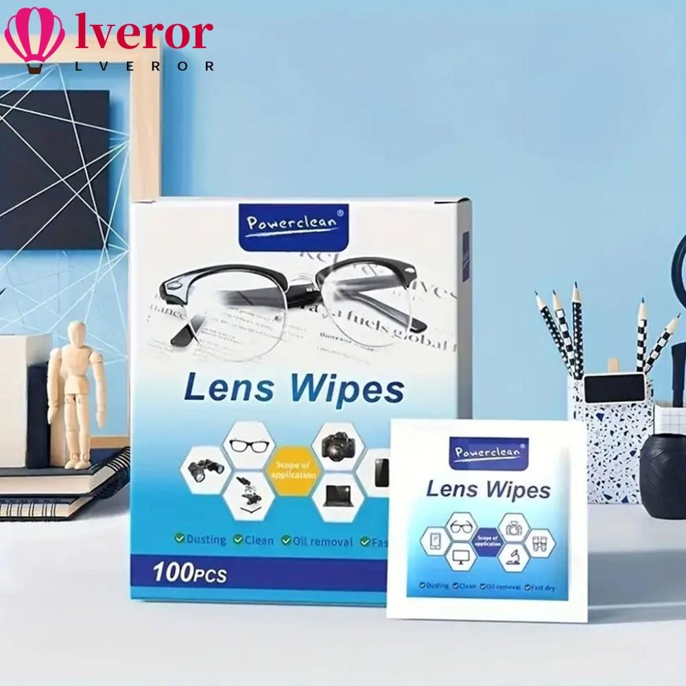 LVEROR 100 ชิ้น/กล่อง ผ้าเช็ดแว่นตาป้องกันฝ้า สำหรับแว่นกันแดดนและหน้าจอมือถือ | Shopee Thailand