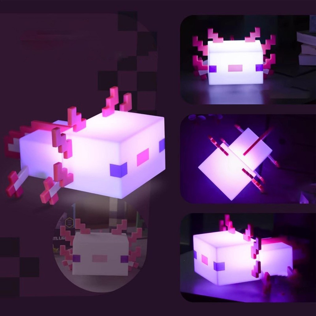 Minecraft อุปกรณ์ต่อพ่วงของเล่น pixel salamander โคมไฟตุ๊กตาของเล่น ...