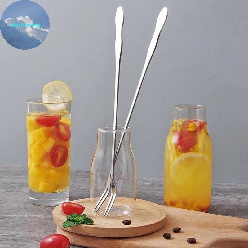 Warmwing 2 ชิ้นสแตนเลสช้อนส้อมดองขวดด้ามยาว Pickle Grabber, Canning ส้อมช้อนส้อมส้อมผลไม้สแตนเลส ...