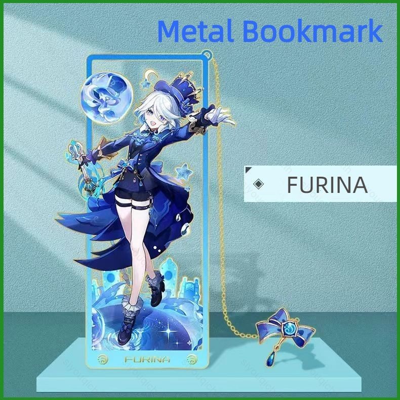 SY Genshin Impact ที่คั่นหนังสือโลหะ Creative Book คลิปการ์ตูน Furina ...