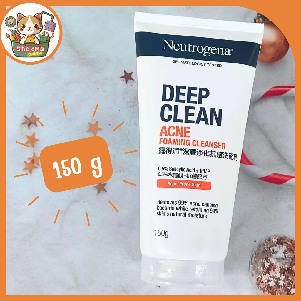 Neutrogena Deep Clean Acne Foaming Cleanser นูโทรจีนา ดีพ คลีน แอคเน่ ...