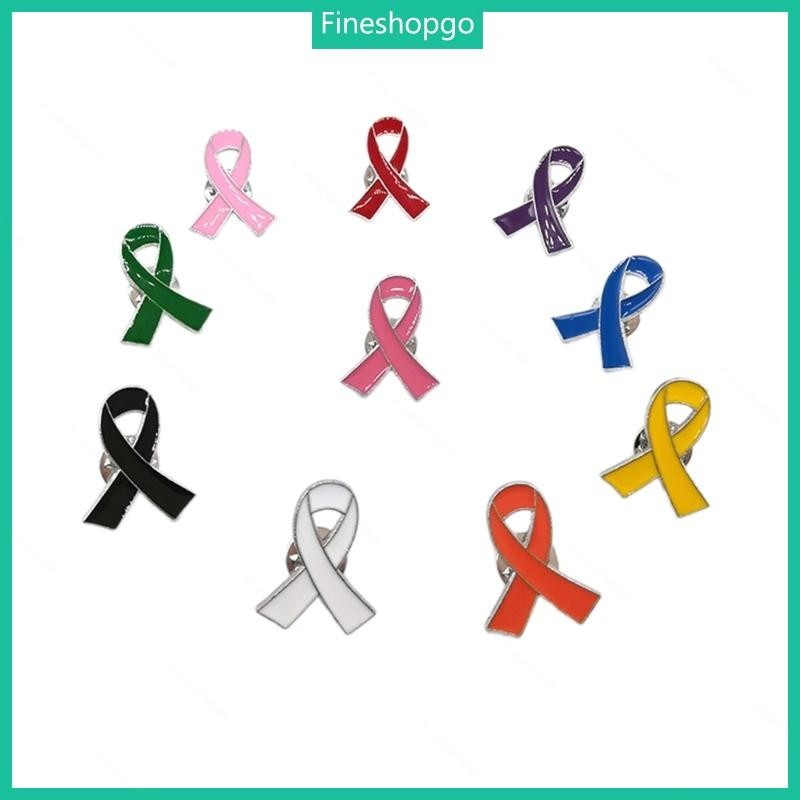Fine 10 ชิ้น Hope Ribbon Lapel Pin อย่างเป็นทางการเต้านมมะเร็ง ...