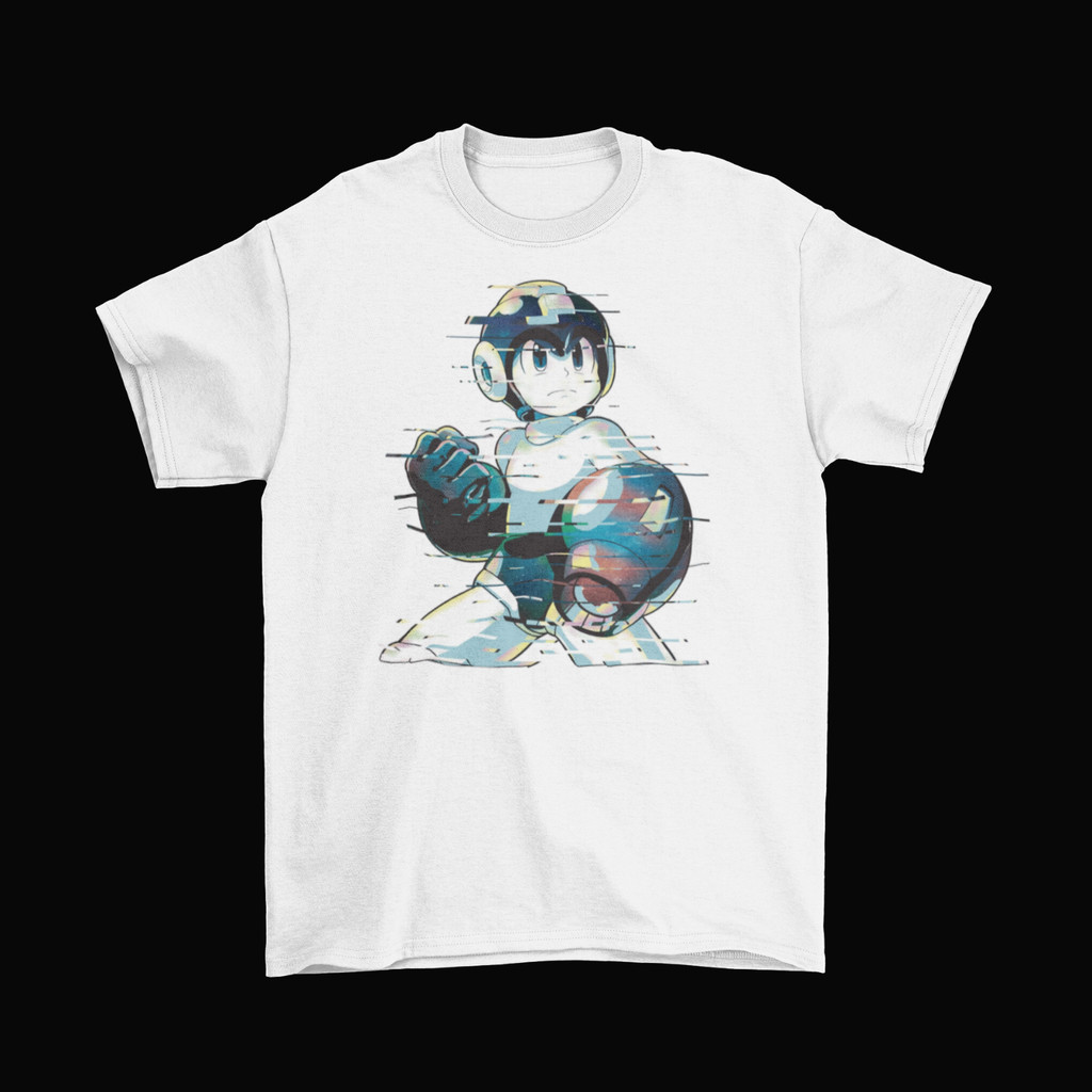 Mega Man Glitch เสื้อยืด Unisex ผู้ใหญ่ขนาดตลก Nes วิดีโอเกม Proto Man ...