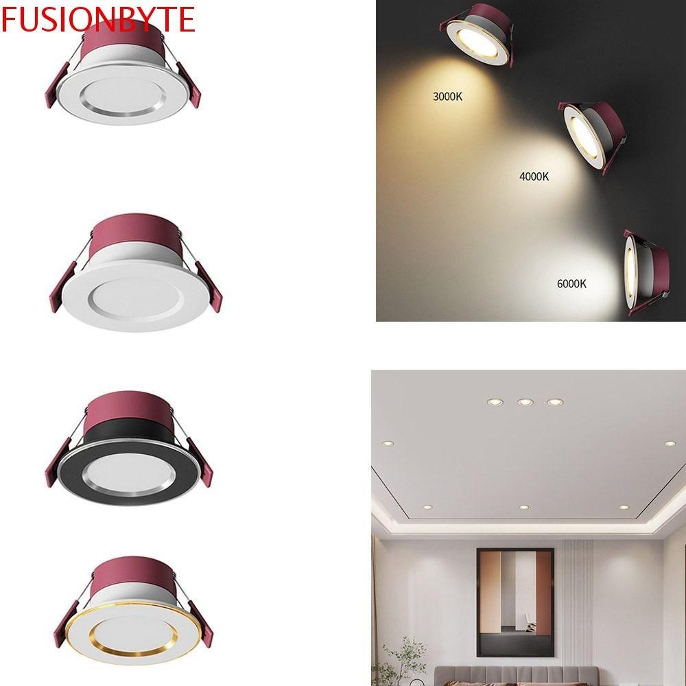 Fusionbyte ดาวน์ไลท์ LED, ไฟลงหรี่แสงได้ไตรรงค์แบบฝัง, ไฟสปอตขนาดเล็กประหยัดพลังงานป้องกันแสง ...
