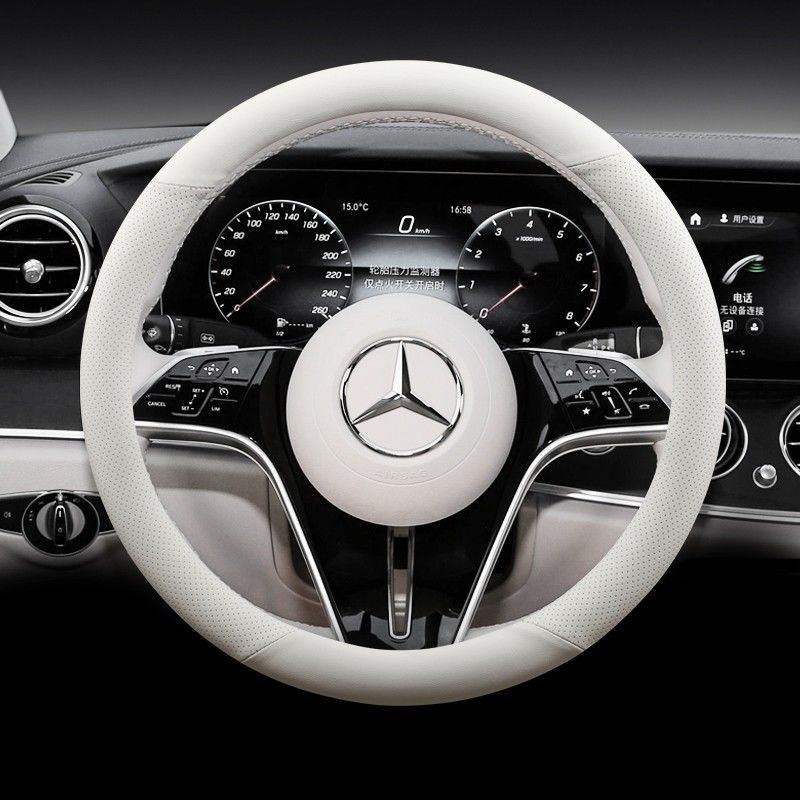 ฝาครอบพวงมาลัยหนัง Mercedes Benz E300/E260L/e200 E350el S400 ทรงกลมรูปตัว D 38 ซม.สากล | Shopee ...