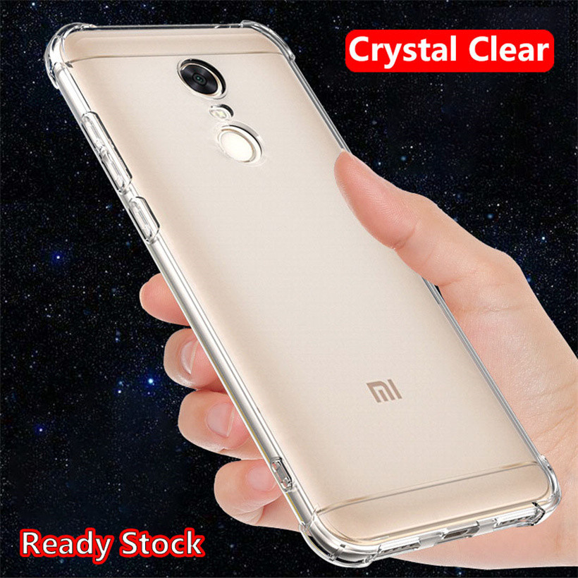 Xiaomi Redmi 5 Plus Note 5 MEG7 MEI7 คริสตัลใสยืดหยุ่นยางนุ่ม Slim TPU Jelly Case สี่มุม Anti ...