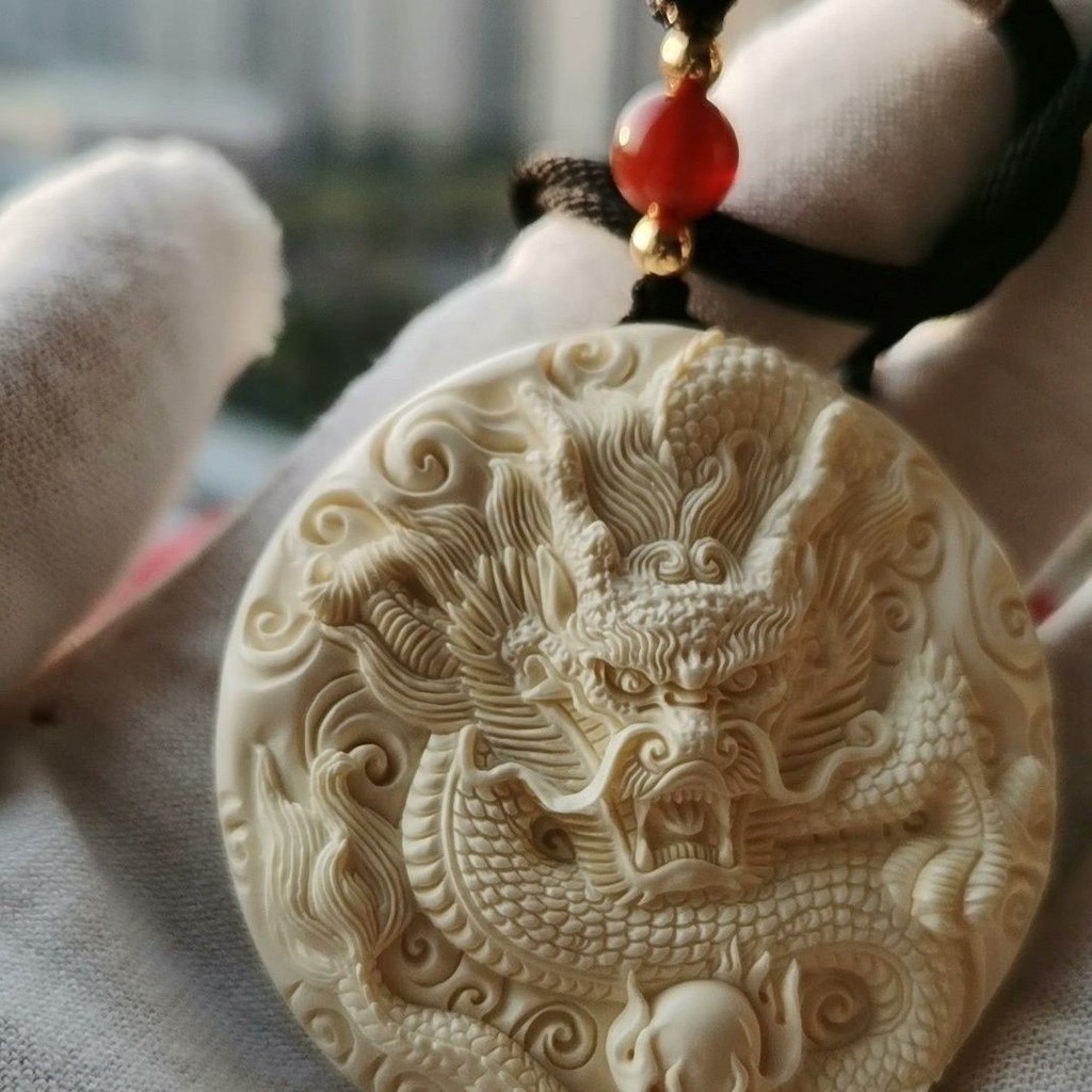 Mammoth Ivory Dragon Phoenix รอบยี่ห้อ Hand-Carved รอบมังกรยี่ห้อ ...