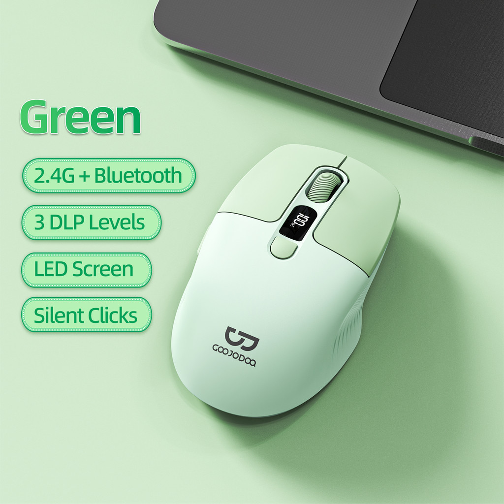 GOOJODOQ Triple Connectivity Mouse 2.4GHz & Dual Bluetooth Silent ...