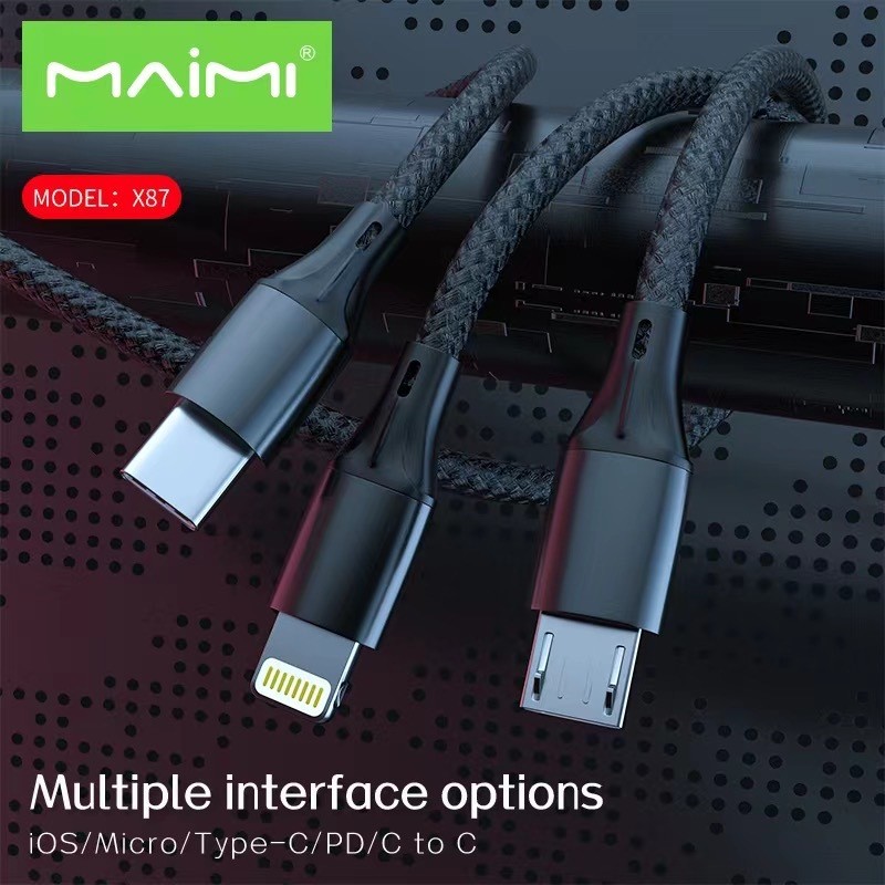 สายชาร์จเร็ว Maimi fast flash รุ่น X87สาย USB FOR Type-C PD MICRO Type-C to Type-C ของแท้ 100% ...