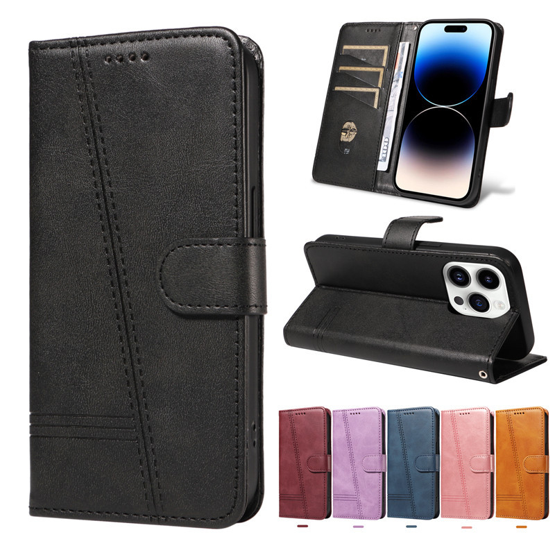 เคสหนัง Xiaomi POCO F6 M6 X6 X5 M5s F5 X4 F4 X3 M3 Pro GT NFC Flip Wallet Cover Simple Card ...