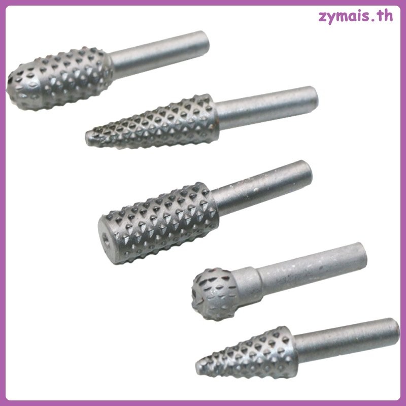 5pcs เหล็ก Routing Router Bits Burr เครื่องมือโรตารี่ชุดไม้แกะสลัก ...