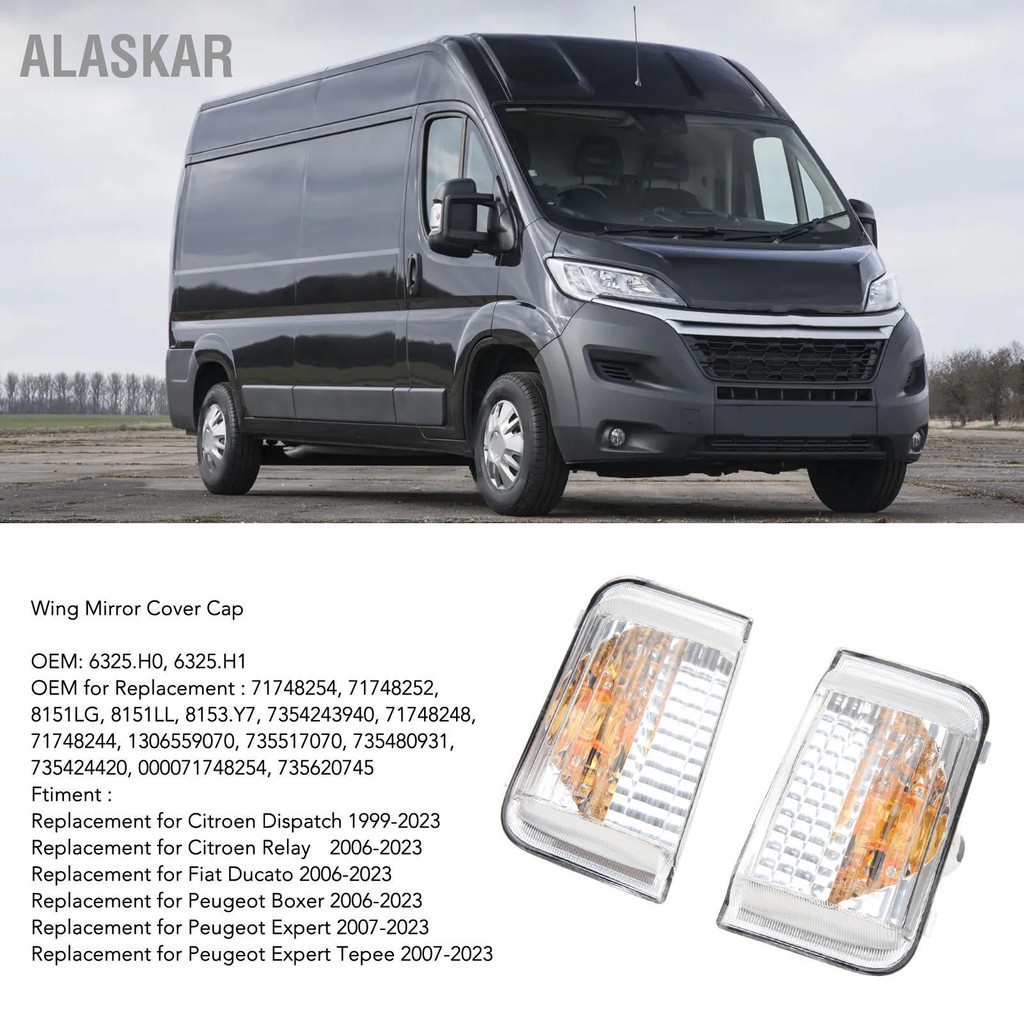 ALASKAR กระจก 6325.H0 ประตูด้านข้างกระจกไฟแสดงสถานะเลนส์สำหรับFiat ...