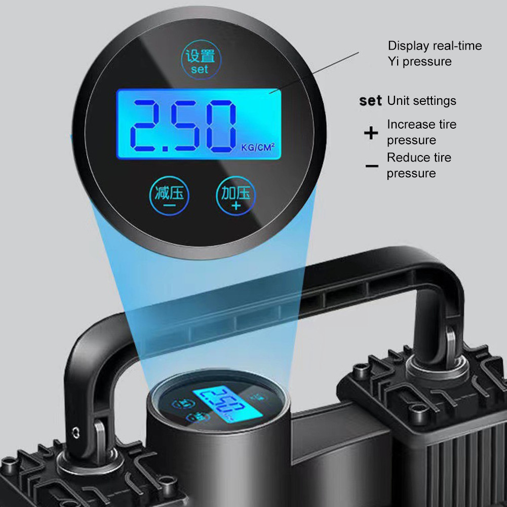 [explosion1.th] 12v 150PSI ปั๊มยางรถกระบอกคู่ปั๊มลมไฟฟ้ารถยนต์เครื่องอัดอากาศขนาดเล็ก | Shopee ...