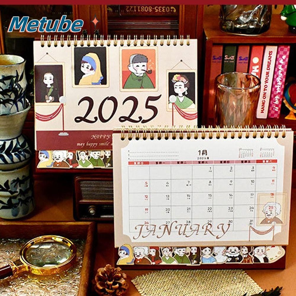 Metube ปฏิทินตั้งโต๊ะกระดาษ 2025 ปี Planner Scheduler ตกแต่งบ้านที่มี ...