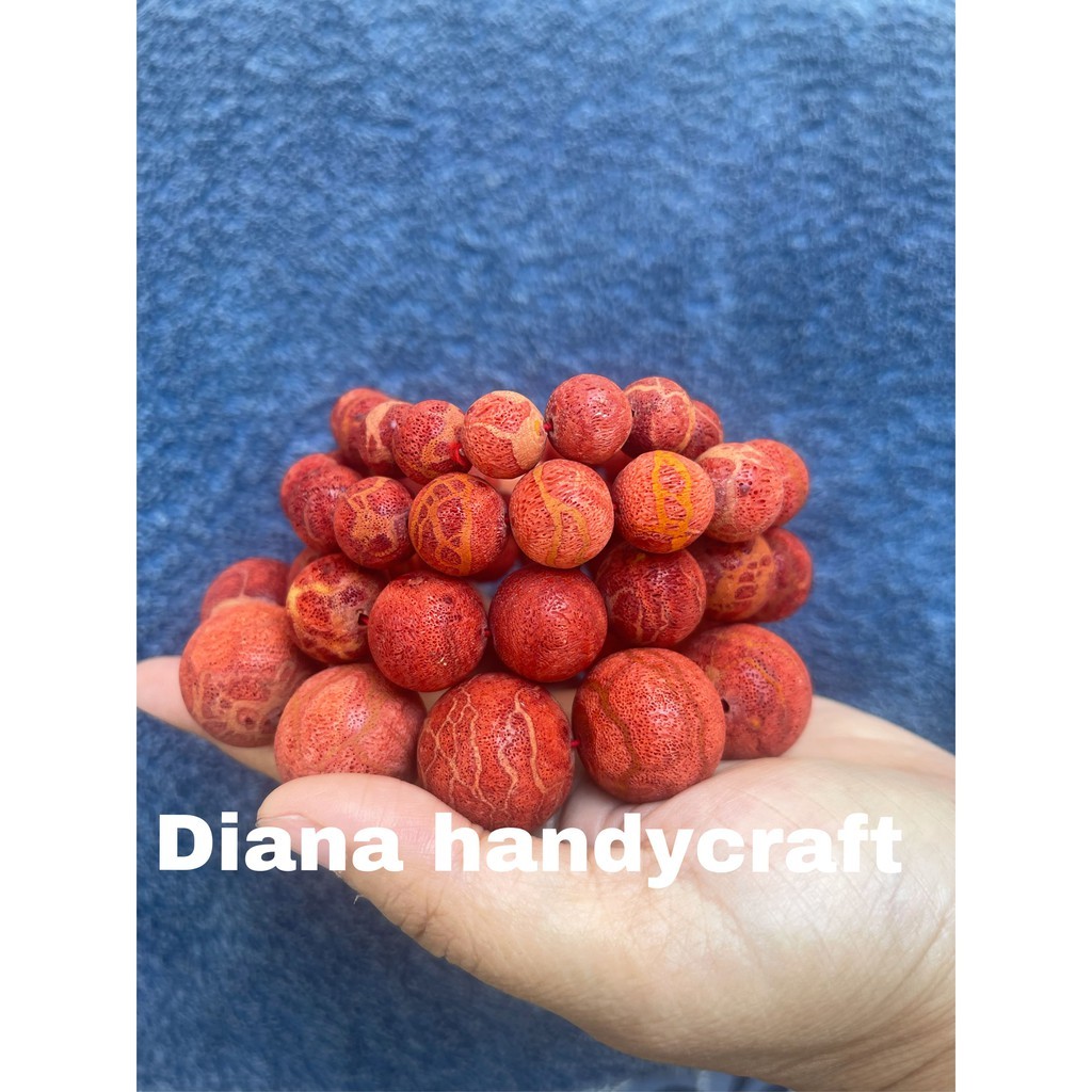 MERAH COOL BRACELET CORAL MARJAN RED LIGHTNING NATURAL STONE 8-20MM ...