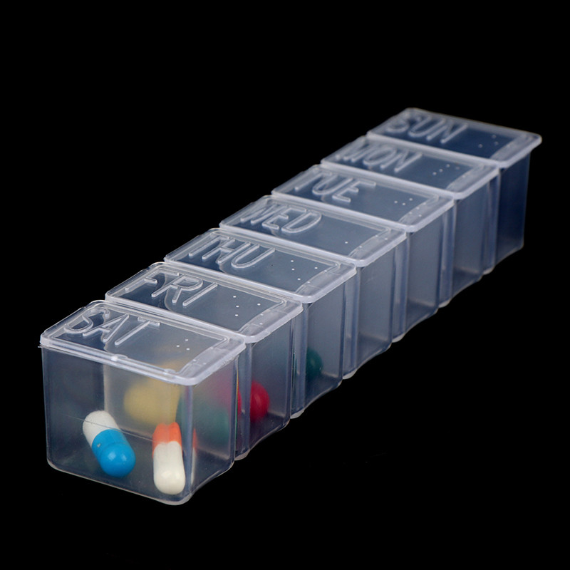 IFA 7 วัน Braille ตัวอักษร Pill Case Storage Dispenser ยาเก็บ Splitters ...