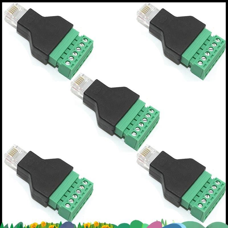 Super 5 ชิ้น RJ12 ชาย 6 Pins สกรู Terminal Block อะแดปเตอร์สําหรับ Cat3 Handset Cable Extension ...