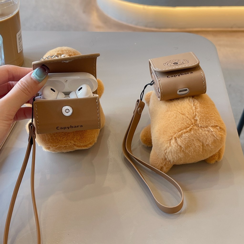Plush capybara AirPods Case หูฟังสําหรับ AirPods 1/2 3rd gen pro 2 ชุด ...