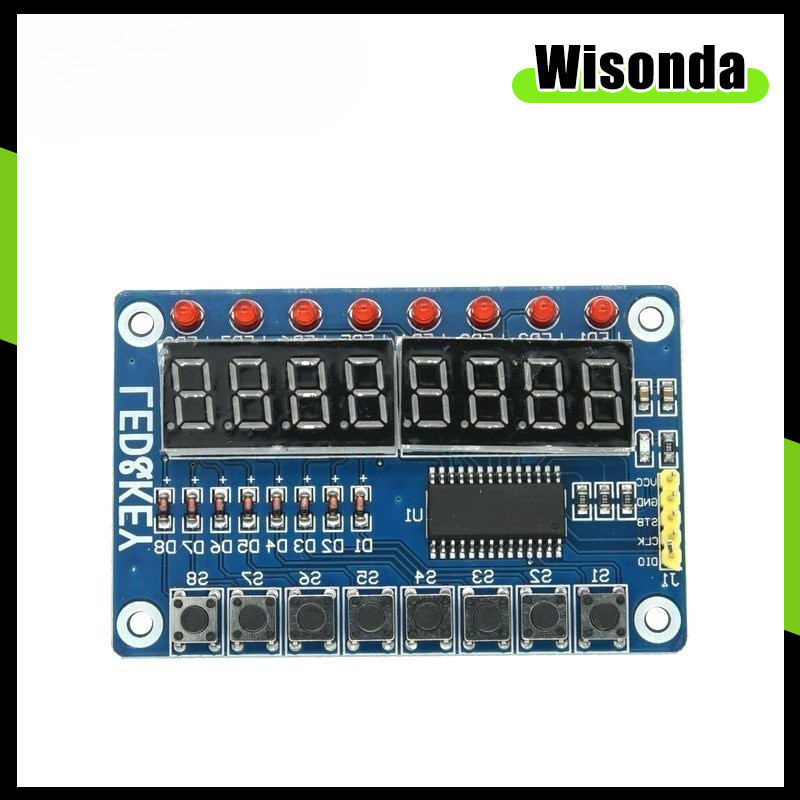 Tm1638 โมดูลจอแสดงผลที่สําคัญสําหรับ AVR Arduino ใหม่ 8-bit digital LED ...