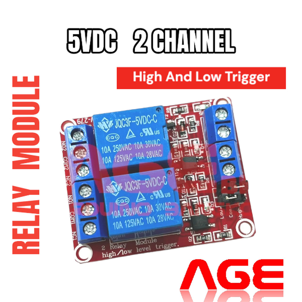 Relay Module 5V 2 Channel Isolation High And Low Trigger 250V 10A ...