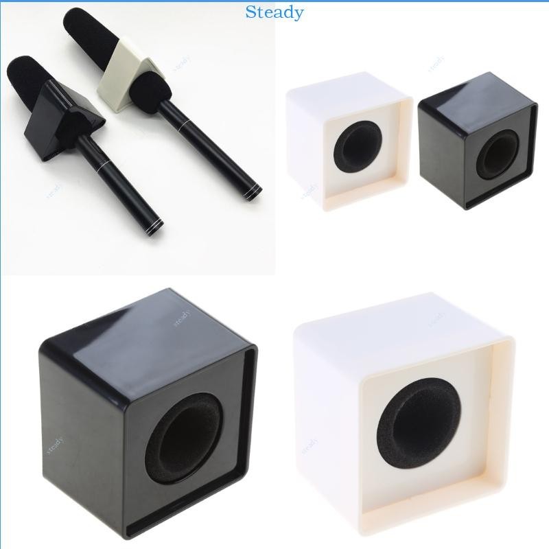 Steady ไมโครโฟนโลโก้สถานีธงสี่เหลี่ยมรูปสัมภาษณ์ KTV Mic Station Cube กล่องสัมภาษณ์ ABS Props ...